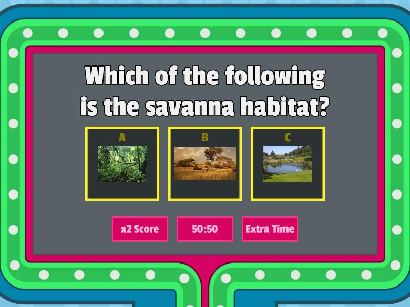 Savanna Habitat - Gameshow quiz