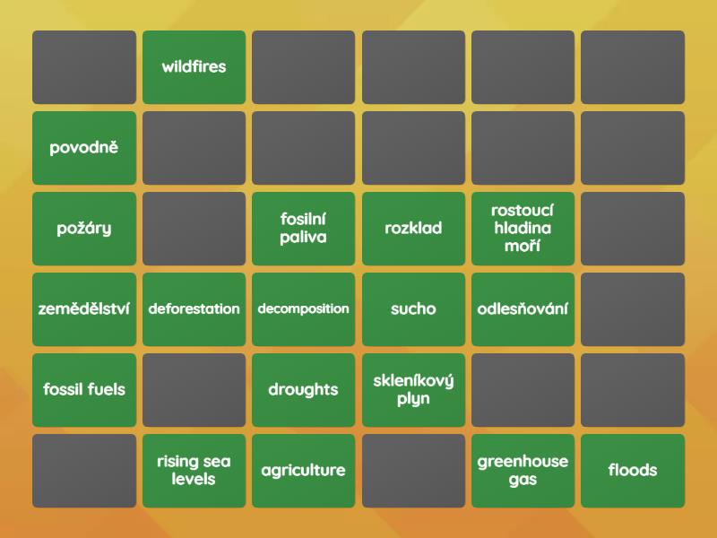 Climate Change Vocabulary - Matching pairs