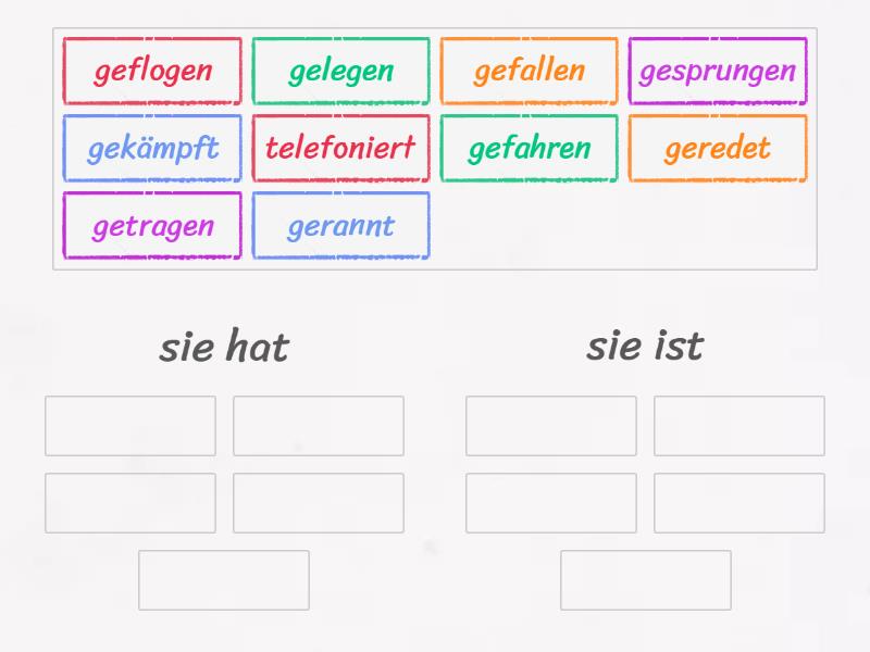 CS Perfekt mit haben/sein - Group sort