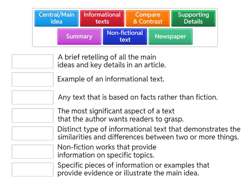Interactive Activity: Informational Texts - Une las parejas