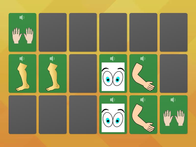 Body Parts Memory Game - Matching pairs