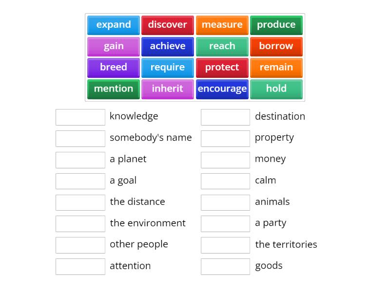 Popular verbs. Make collocations - Match up