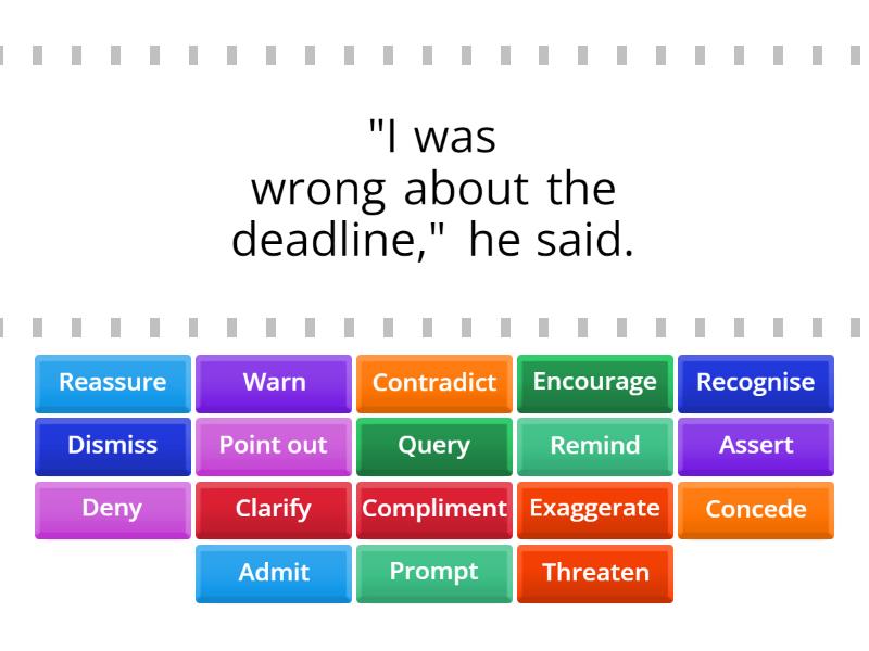 Formula CAE Unit 4 reported verbs MATCHING - Find the match