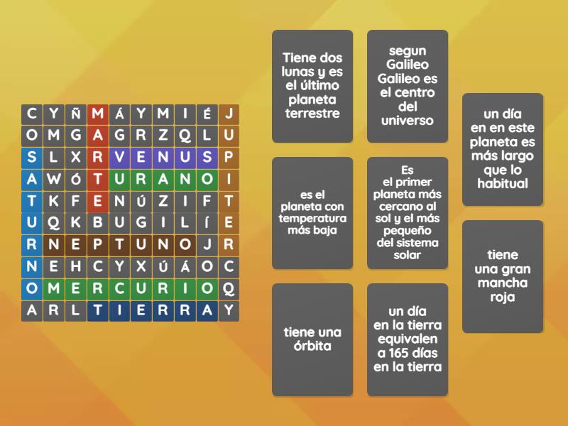 El Sistema Solar - Wordsearch