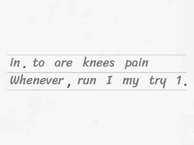 Collocations with Pain - Unjumble