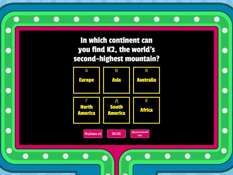 Planet Earth Quiz - Gameshow quiz