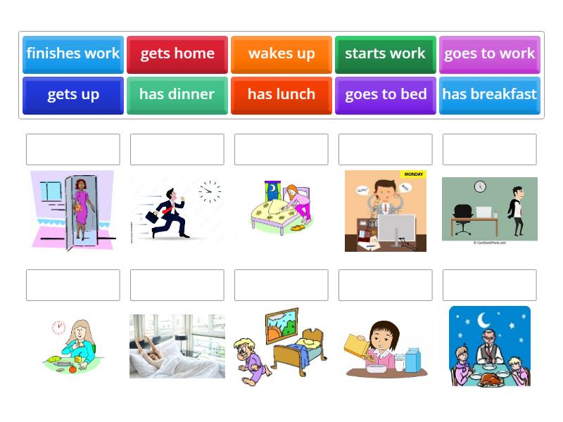 ZH unit 6 daily routines - Match up