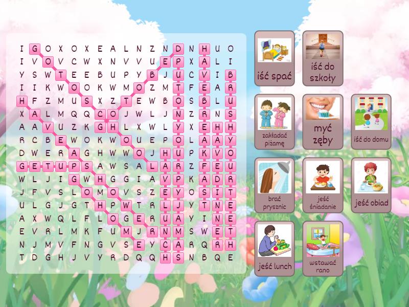 Tiger&Friends 3. Unit 4. Things we do every day - Wordsearch