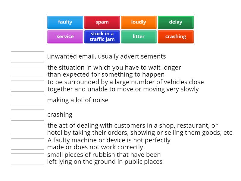 city problems - Match up