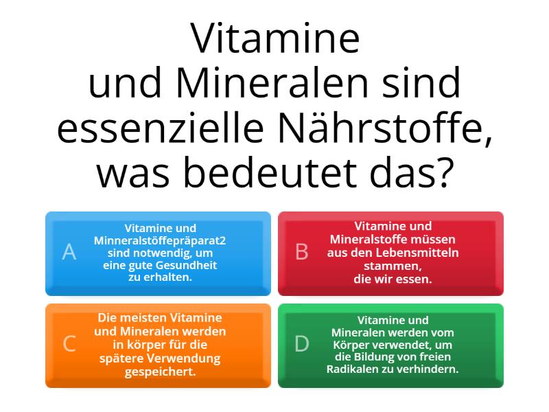 Vitamine und Mineralien - Quiz