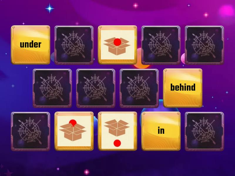 PREPOSITIONS OF PLACE - Matching pairs