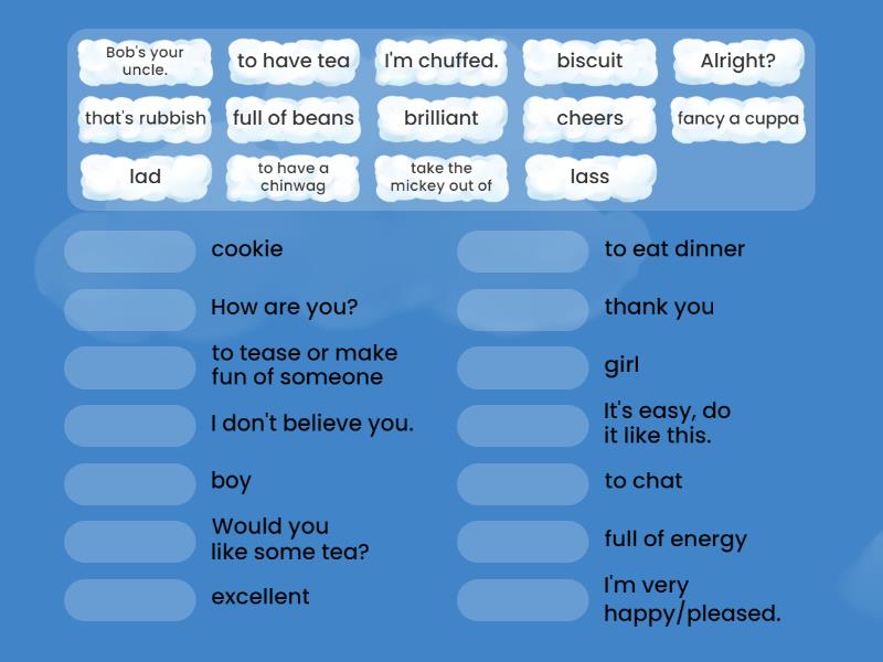 Grade 5 UK phrases - Match up