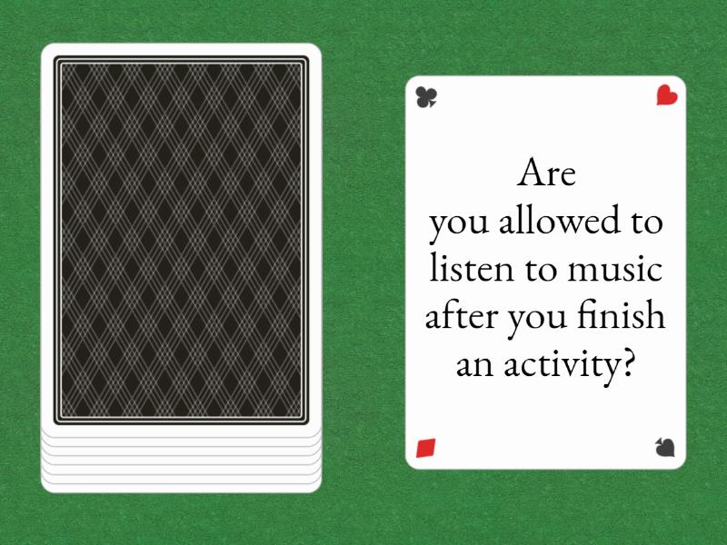 Talking about rules at school - Speaking cards