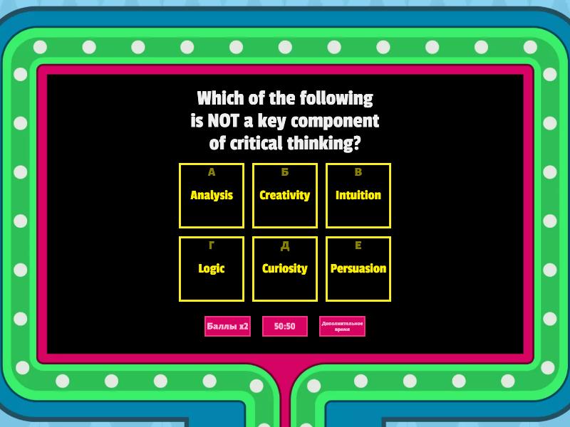Critical Thinking - Gameshow quiz
