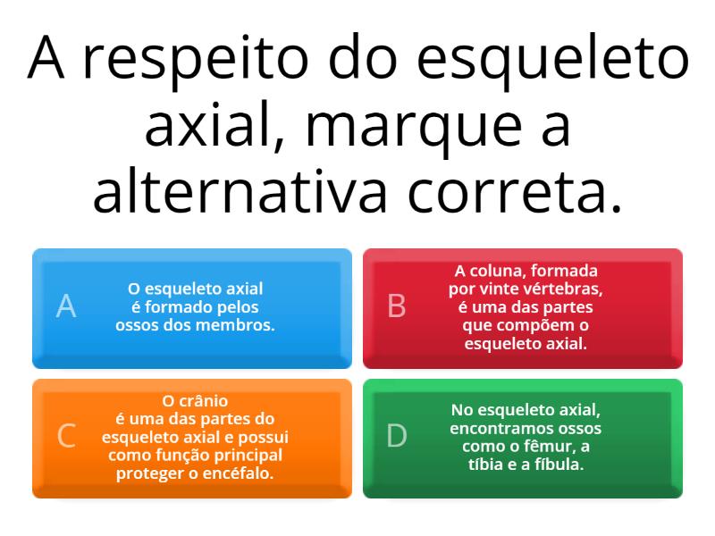 Sistema locomotor Roleta - Quiz