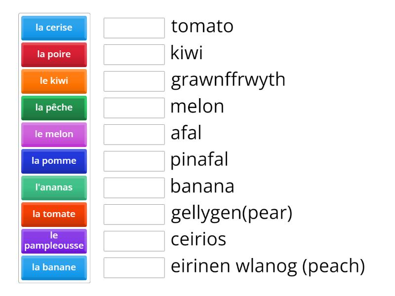 Les fruits - Match up