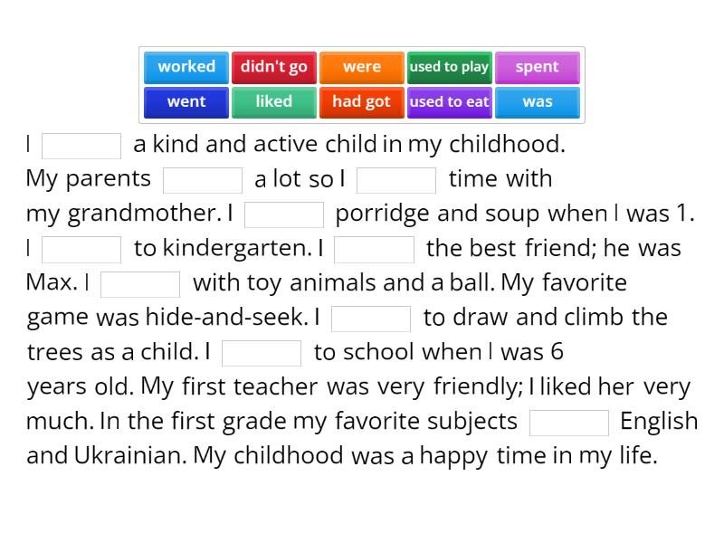 Past Simple Story - Complete the sentence