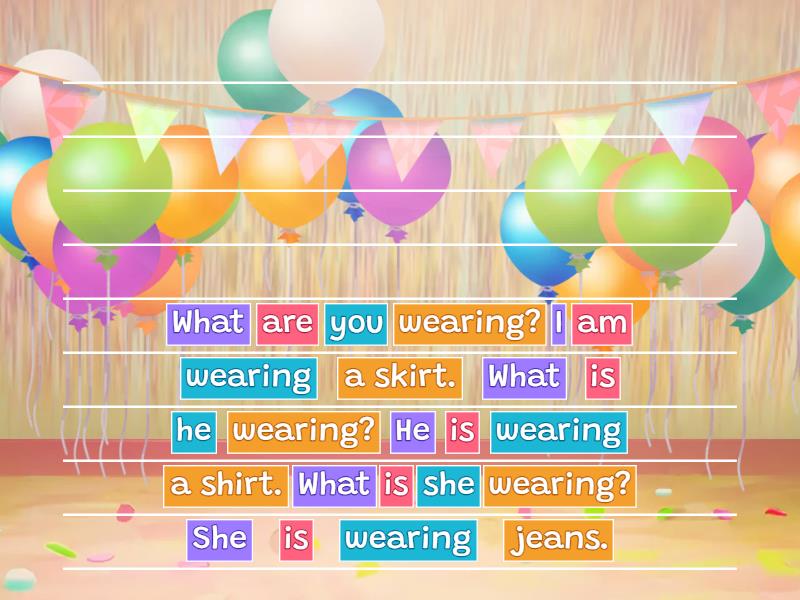 What are you wearing? - Word magnets