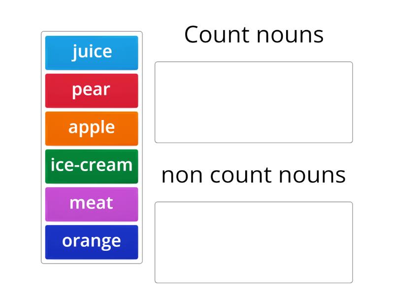 Count Nouns vs Noncount Nouns - Group sort
