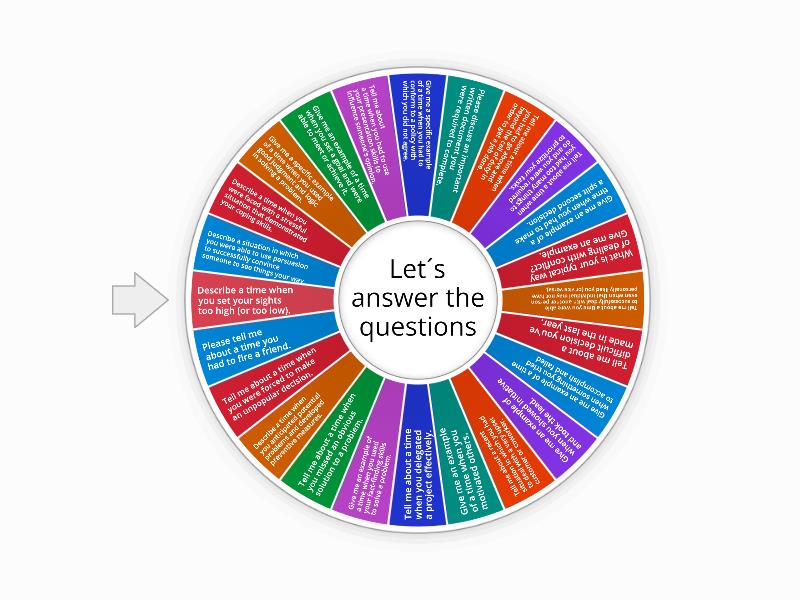 Behavioral Questions: Job interview - Spin the wheel