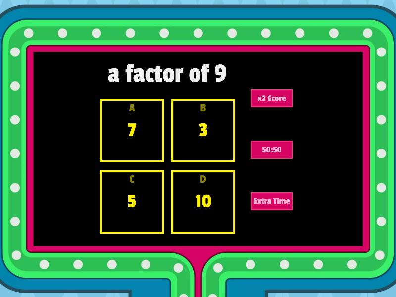 Factors and multiples Quiz - Gameshow quiz