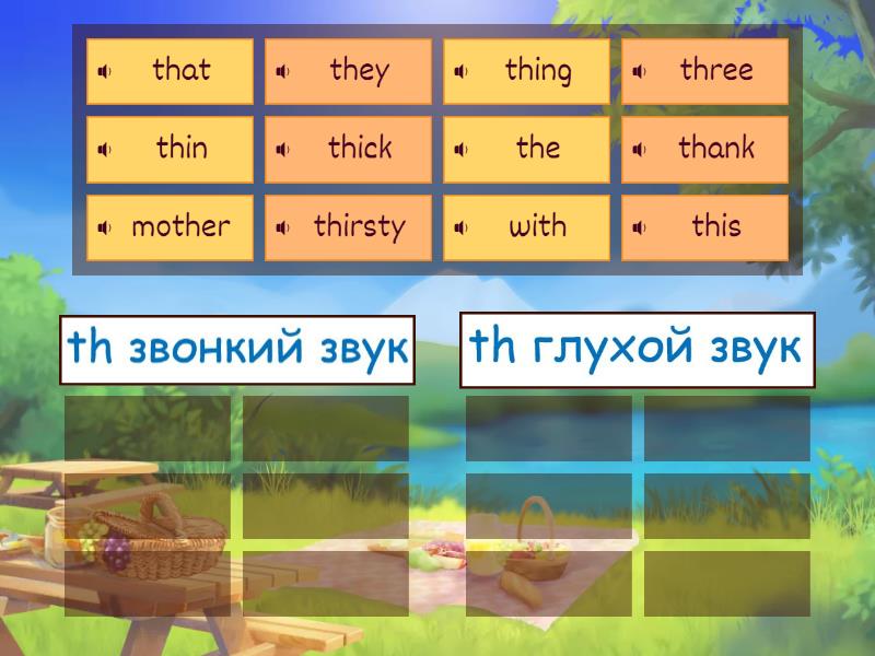 Phonics th sort - Group sort