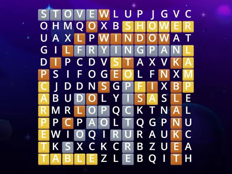 THE THINGS YOU CAN FIND AT HOME - Wordsearch