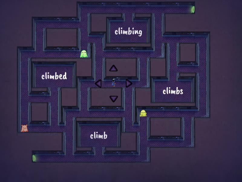 Past Simple, Present Simple, Present Continuous - Maze chase