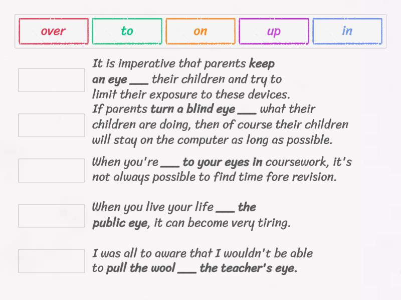 6. Expressions with "eye" - Match up
