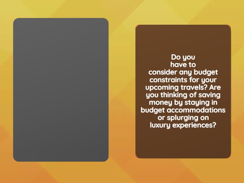 Speaking future forms, topic - travel - Speaking cards