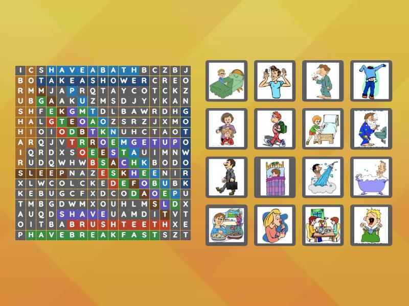 Daily Routine 1 - - Wordsearch