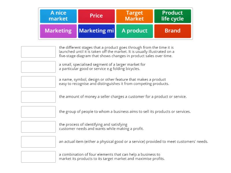 Marketing Mix - Match up