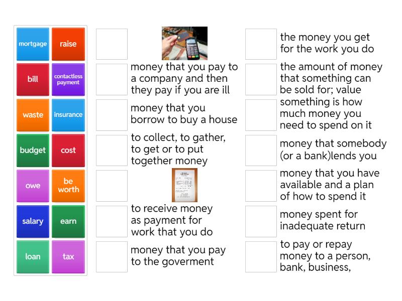 Money EFL intermediate - Match up