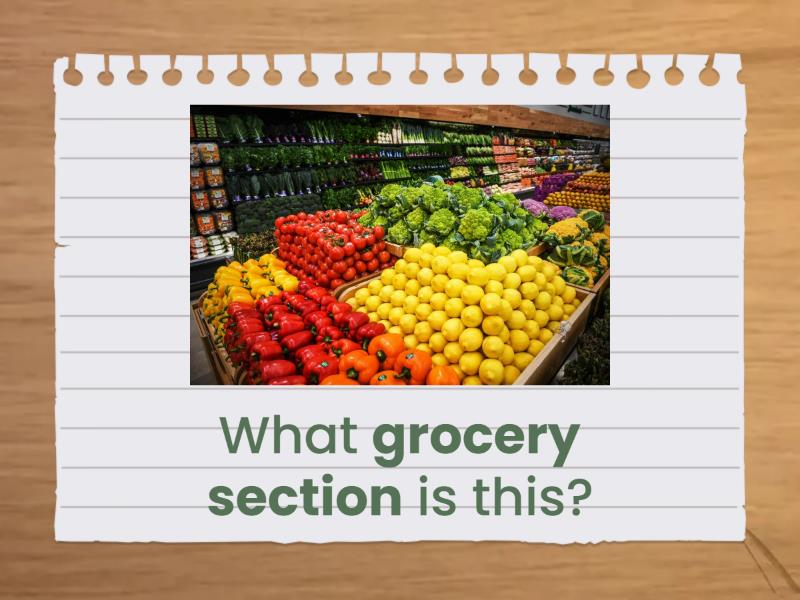 Grocery store food and departments: Flashcards - Flash cards