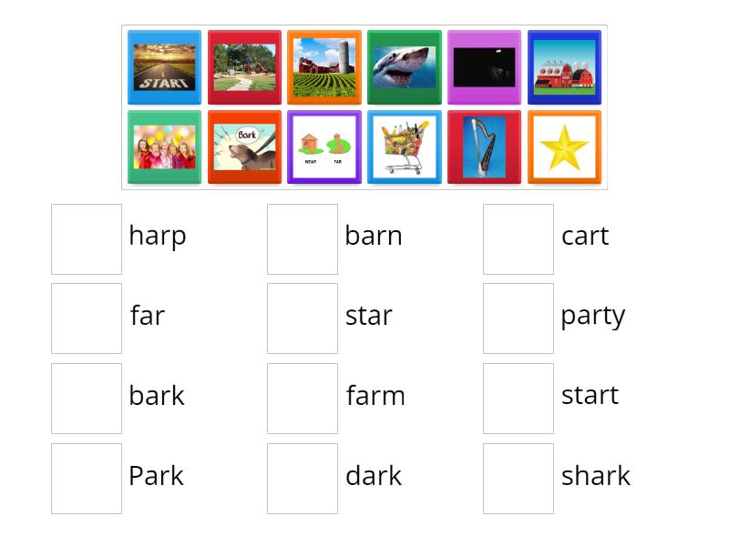 Phonics /ar/ sound - Match up