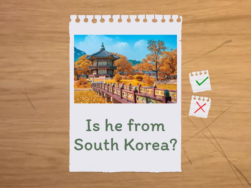 Are you from South Korea? - Flash cards