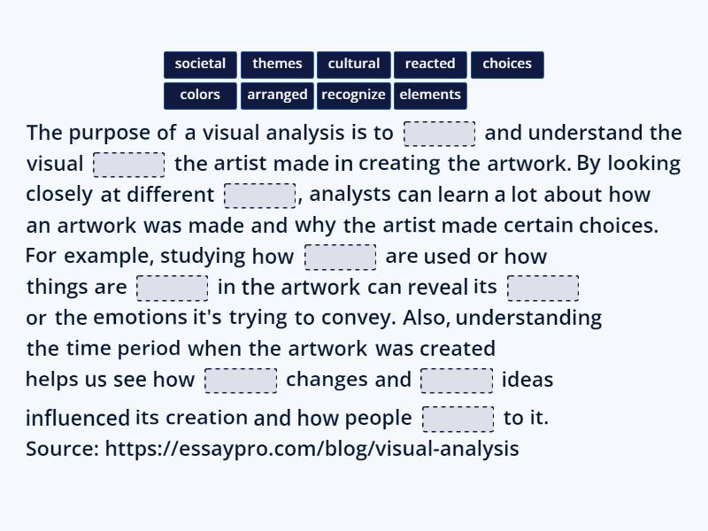 What is the Purpose of Visual Analysis? - Complete the sentence