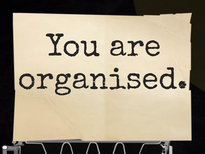 I am organised. - Flash cards