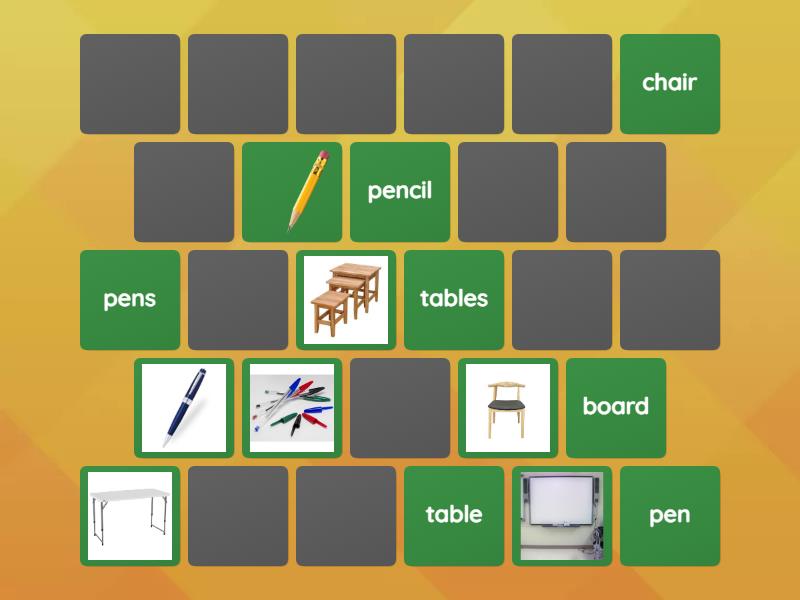 Classroom essentials - Vocabulary activity - Matching pairs