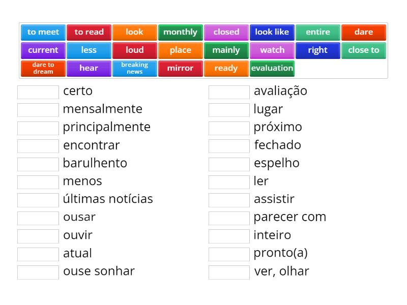 Paula - words - Match up