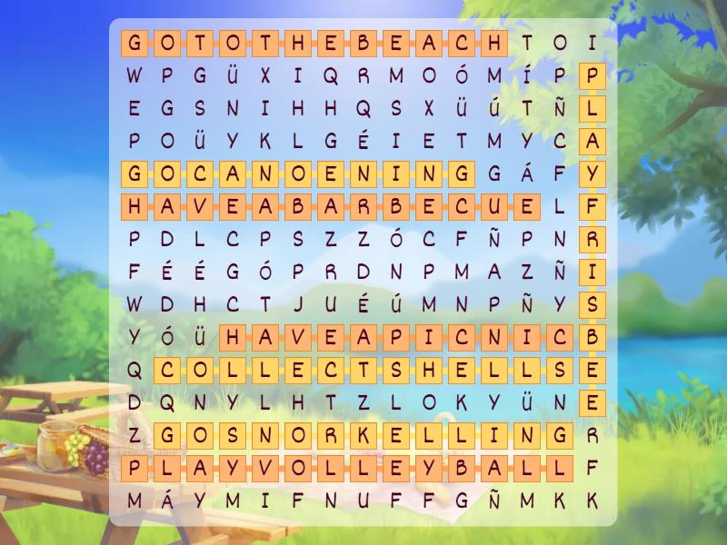 WORDS SEARCH PUZZLE - Sopa de letras