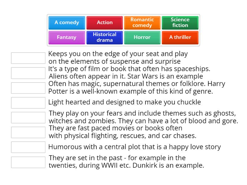 Genre and Features - Match up