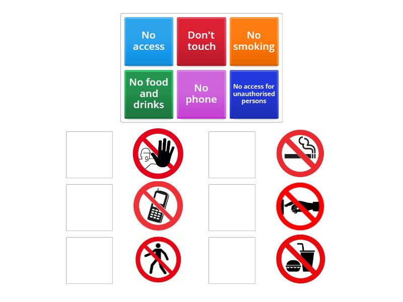 Prohibition signs - Match up