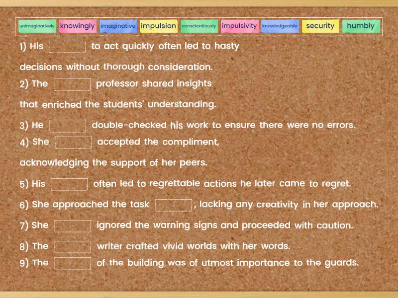 CAE Lesson 4. Adjectives - Missing word