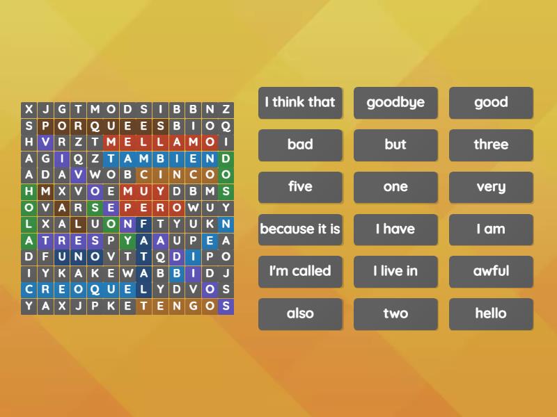 Basic words - Wordsearch