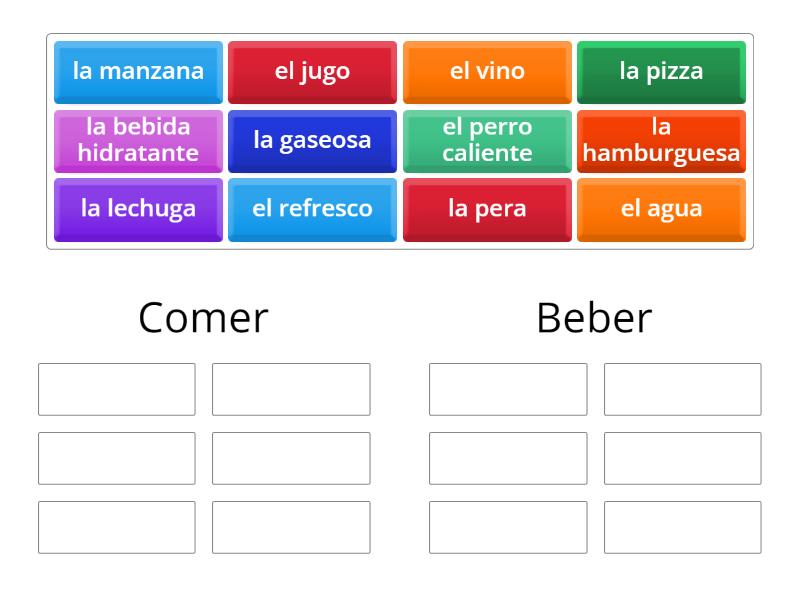 ¿Comer o beber? - Group sort