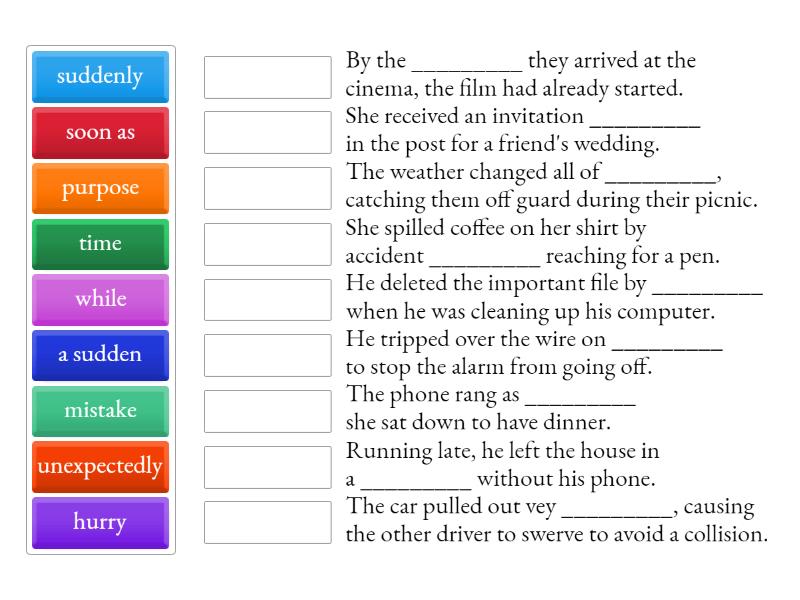 Linking words - Match up