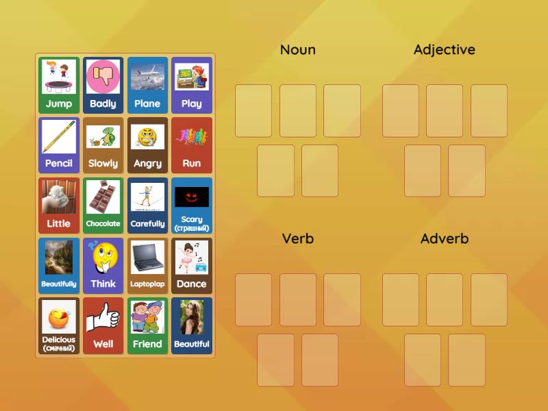 Noun, Adjective, Verb or Adverb? - Group sort