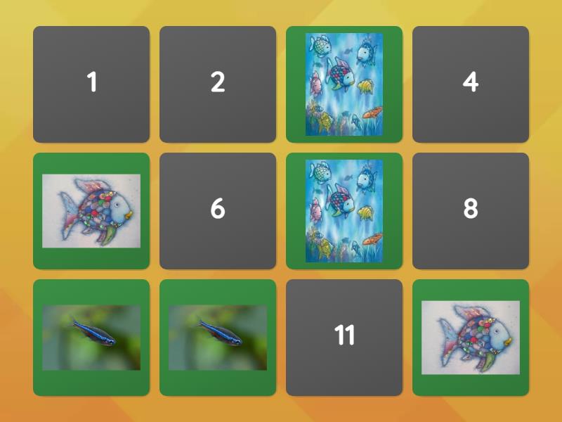 K5 - Rainbow Fish MEMORY GAME! - Matching pairs