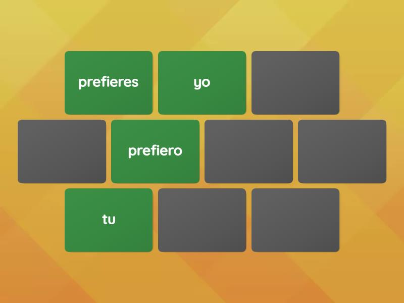 preferir conjugation - Matching pairs